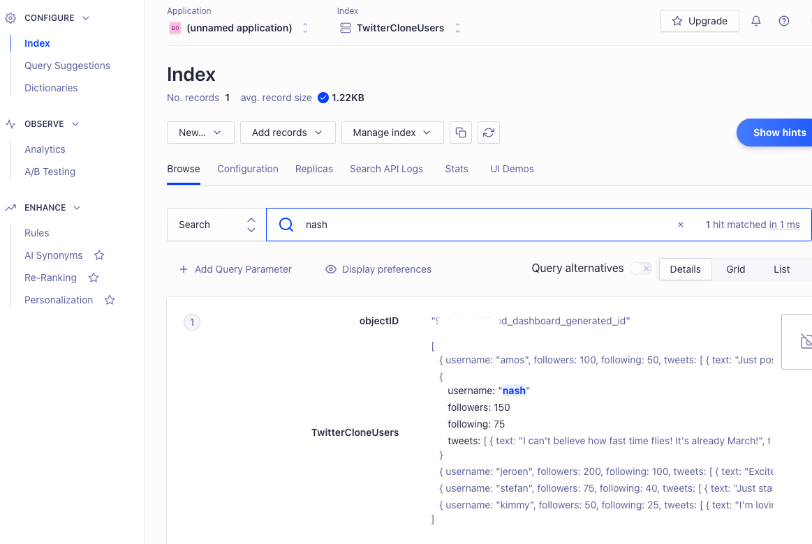 Searching and Following Users with Algolia