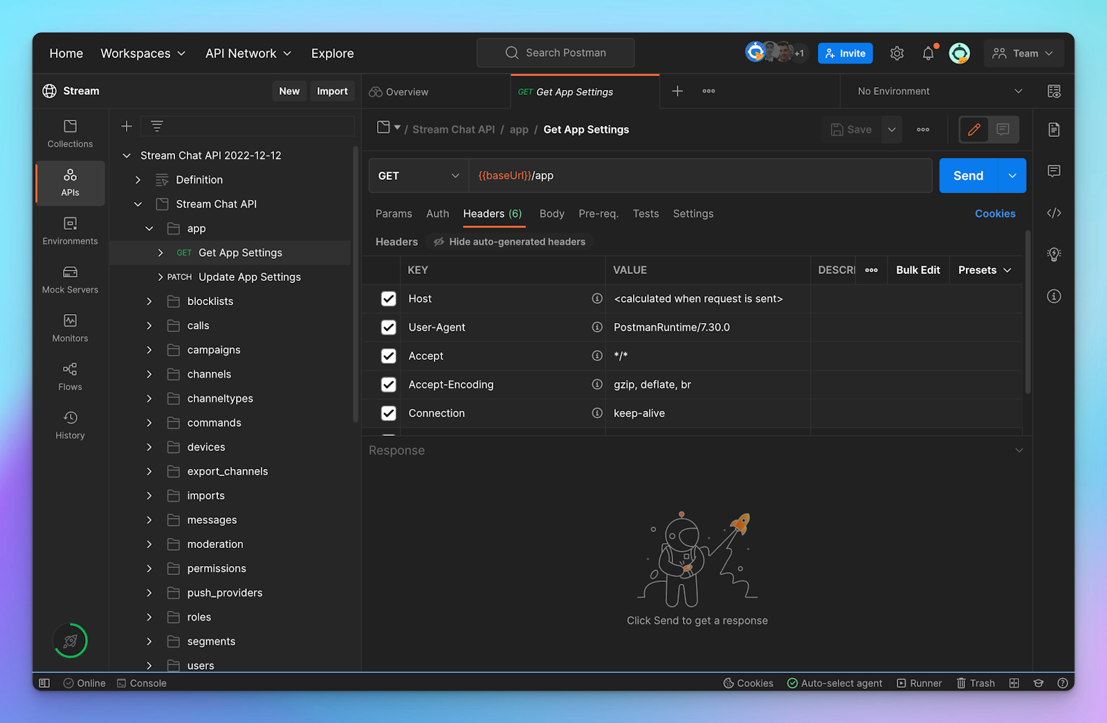 Try out the Stream API with Postman