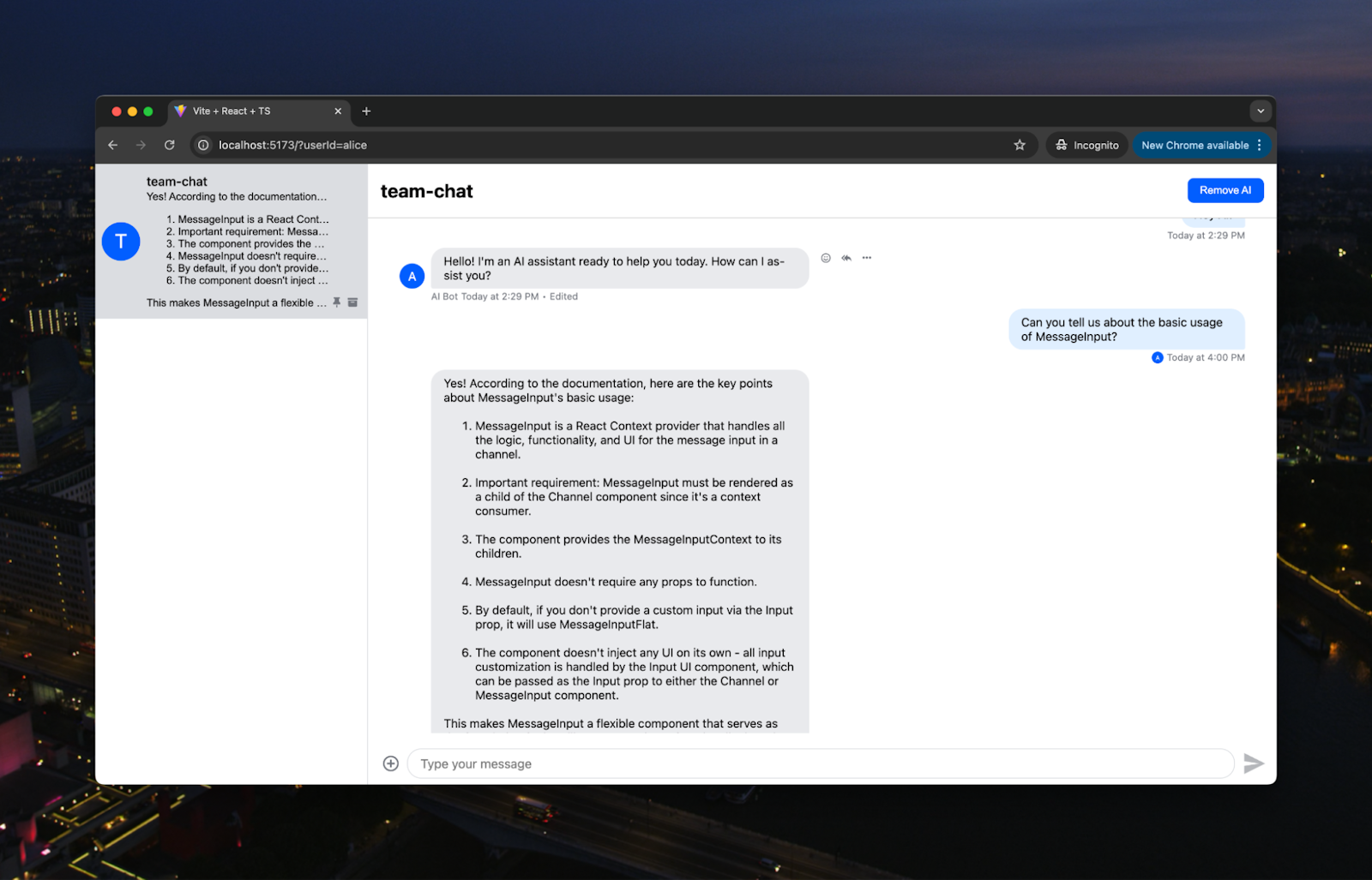 How to Add RAG-Based AI to Team Chat With Stream
