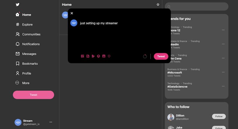 Connecting users to Stream Feeds and Creating a tweet - Twitter Clone ...