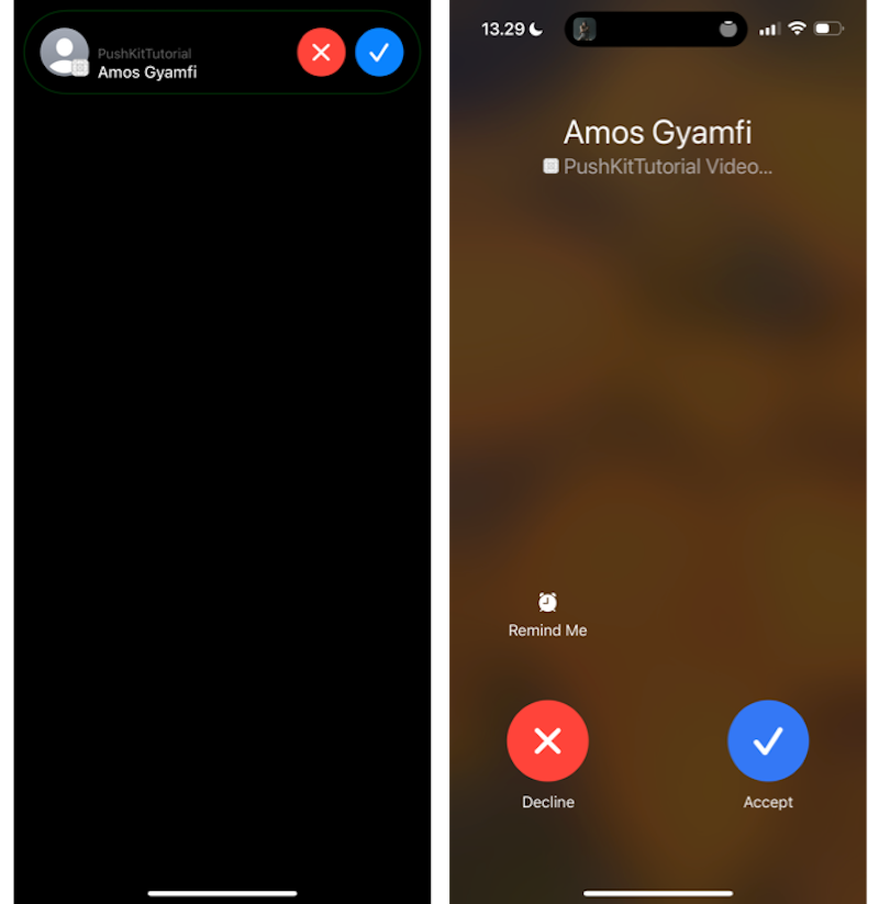 Using PushKit Notification - How To Show an Incoming Call on a Device