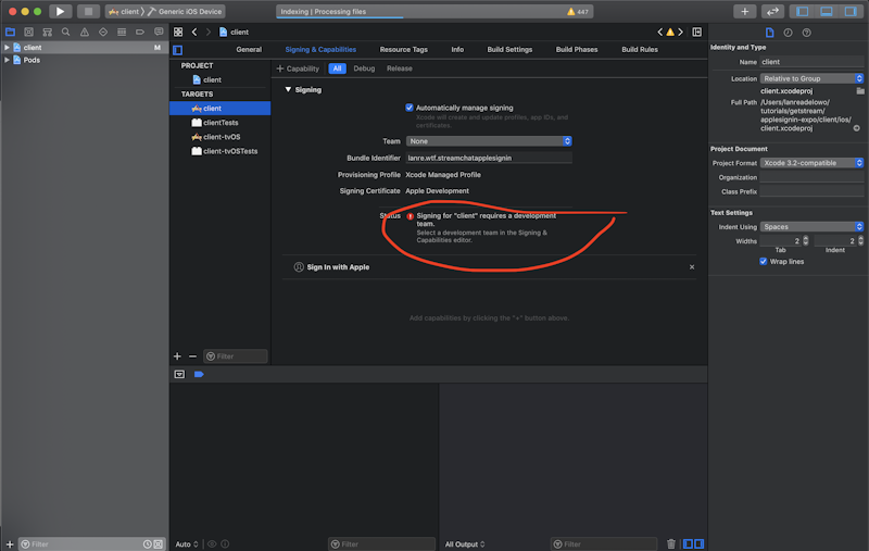 Implement "Sign in with Apple" on React Native iOS Chat App