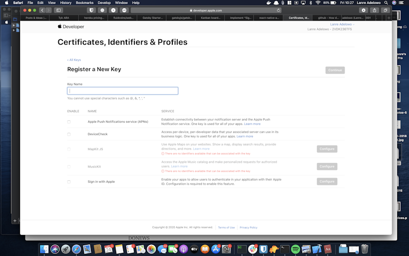 Implement "Sign in with Apple" on React Native iOS Chat App