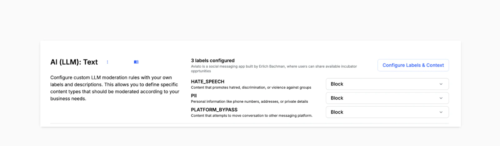 Introducing LLM Moderation for AI Text Harm Detection