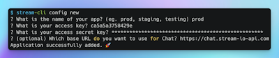 Setting up your Chat environment with Stream CLI