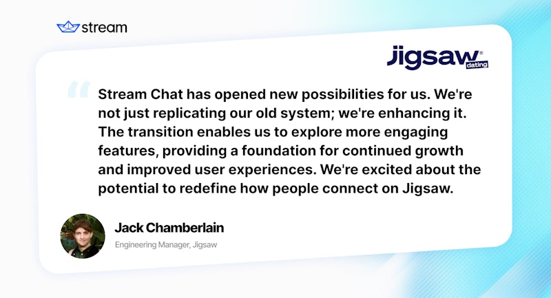 Jigsaw Finds Reliable, Scalable Development Partner In Stream Chat
