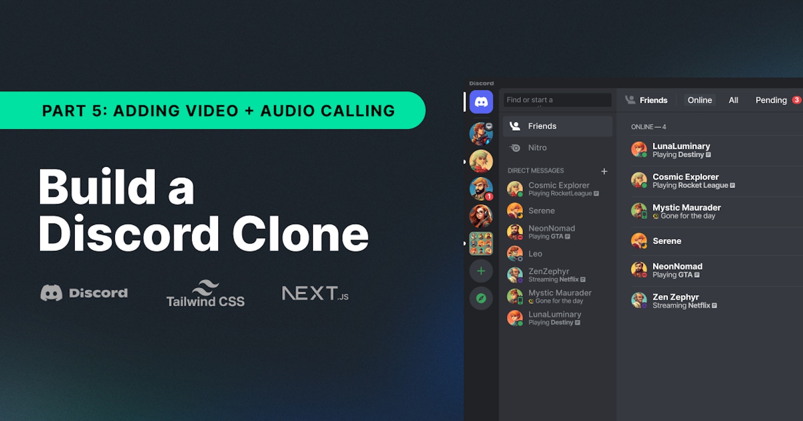 Part Five of Discord Clone Using Next.js and Tailwind - Audio and Video Calling