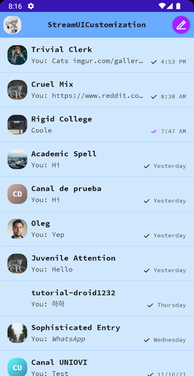 Customizing the Compose Chat SDK with ChatTheme
